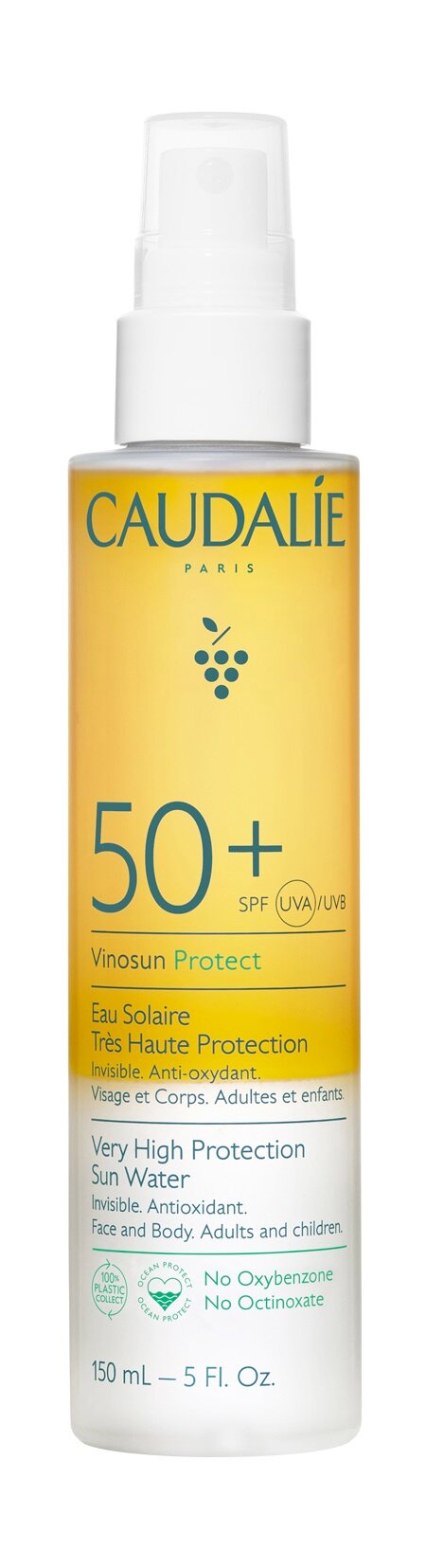 Солнцезащитная вода-спрей CAUDALIE Vinosun Protect SPF 50+, 150 мл