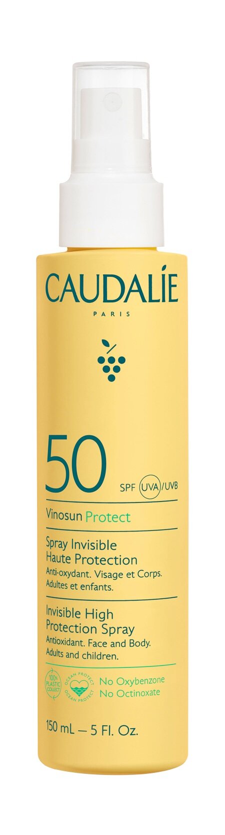 Солнцезащитное молочко-спрей для лица и тела CAUDALIE Vinosun SPF 50, 150 мл
