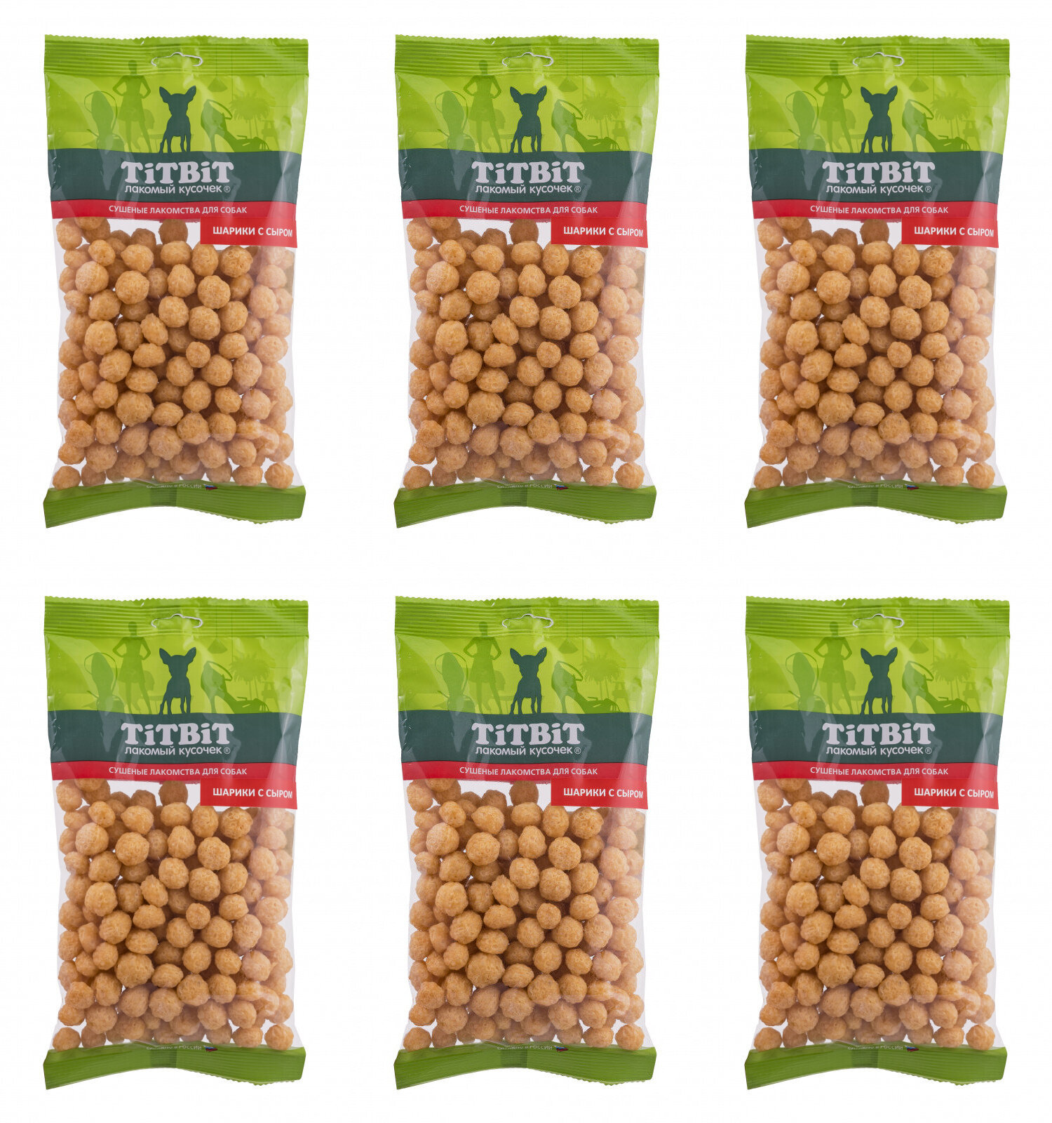 Titbit Лакомство для собак Золотая коллекция Шарики с сыром 95г,6 шт