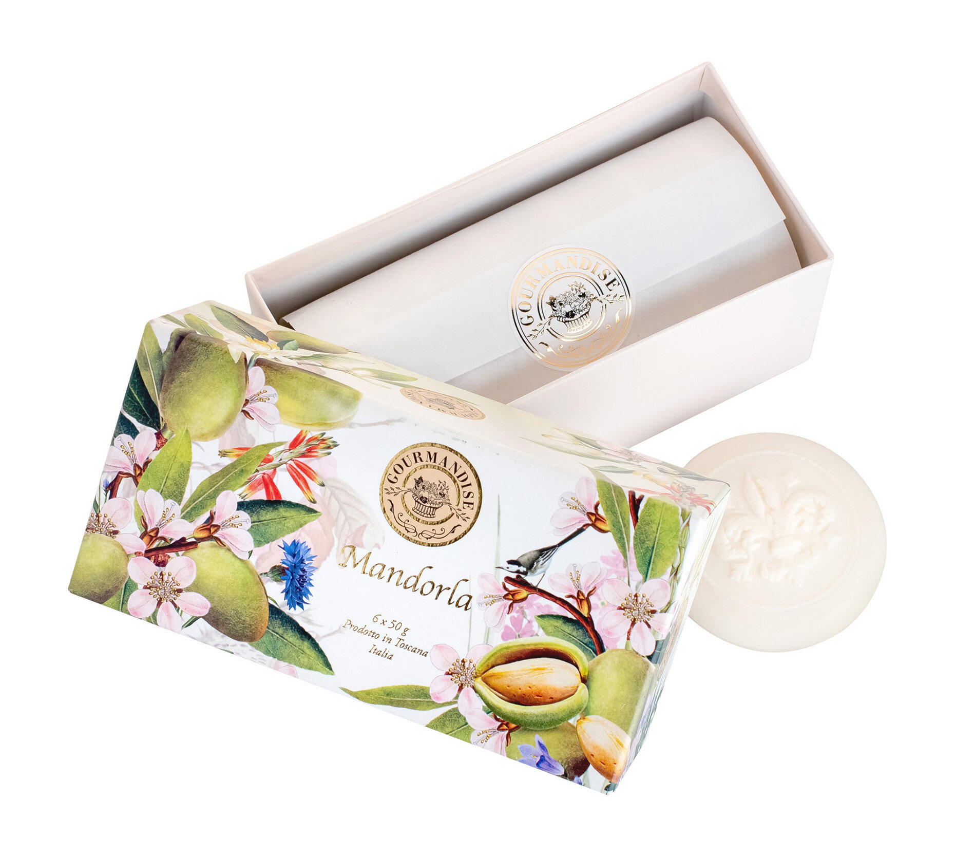 GOURMANDISE Набор натурального парфюмированного мыла Миндаль 6х50 г