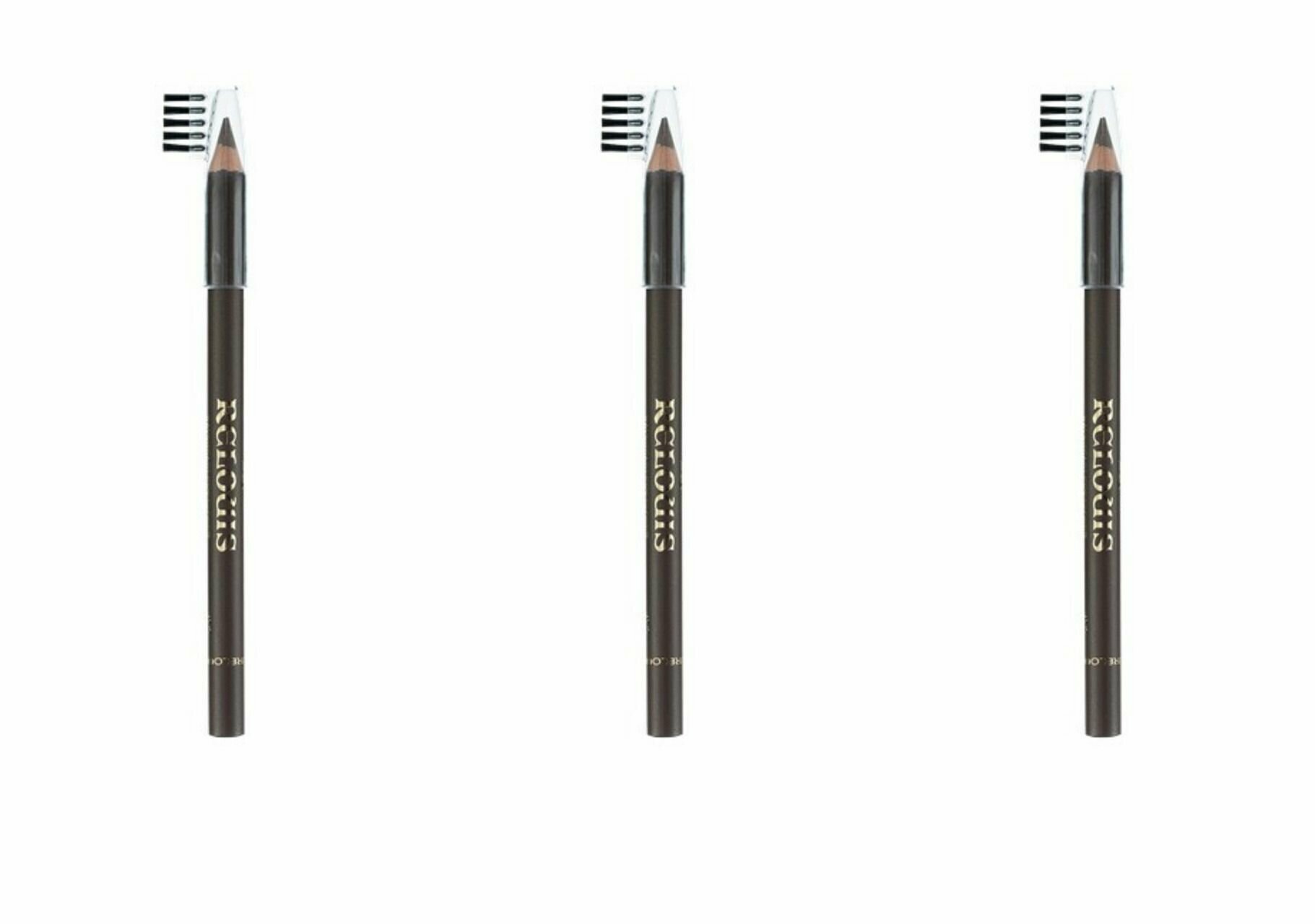 RELOUIS Карандаш для бровей с витамином Е тон 05 dark brown, 3шт.