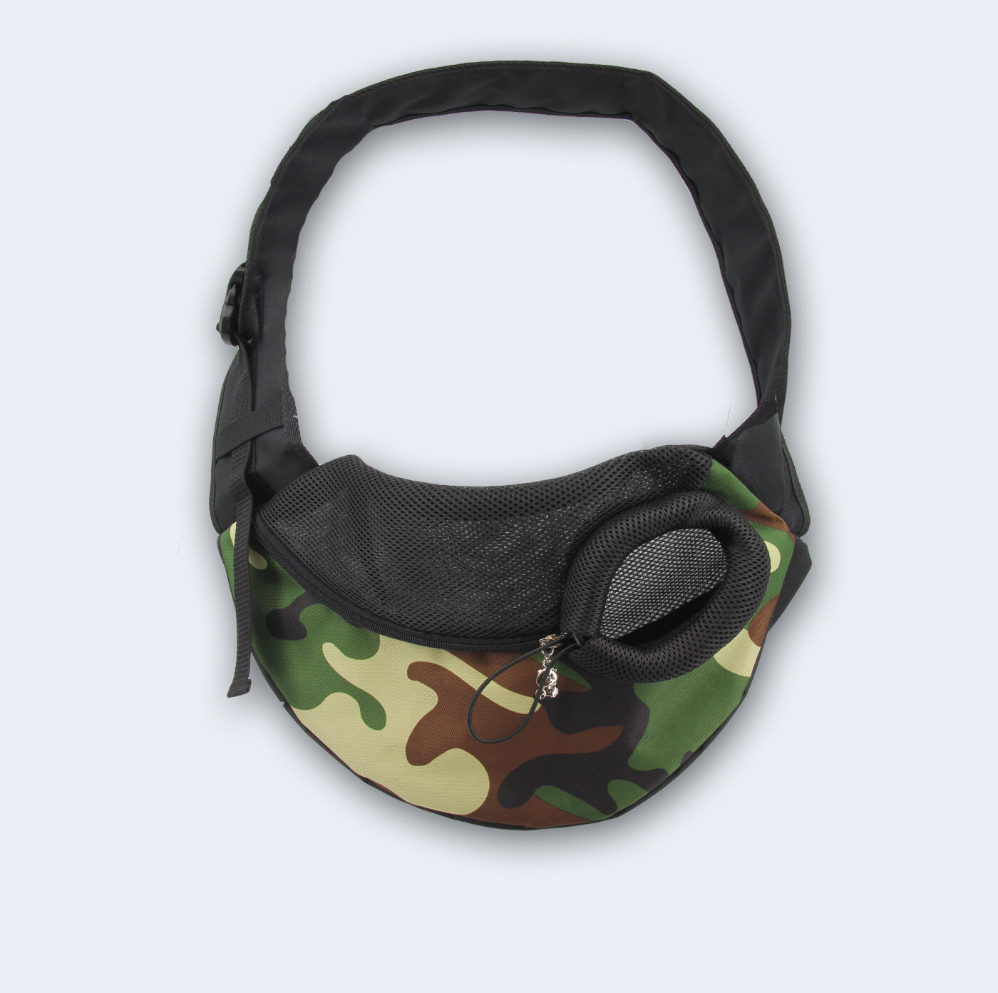 Слинг для животных Melenni Эконом XS зелёный камуфляж/черная сетка, 33Х19Х9, см; Вес: 220 гр.