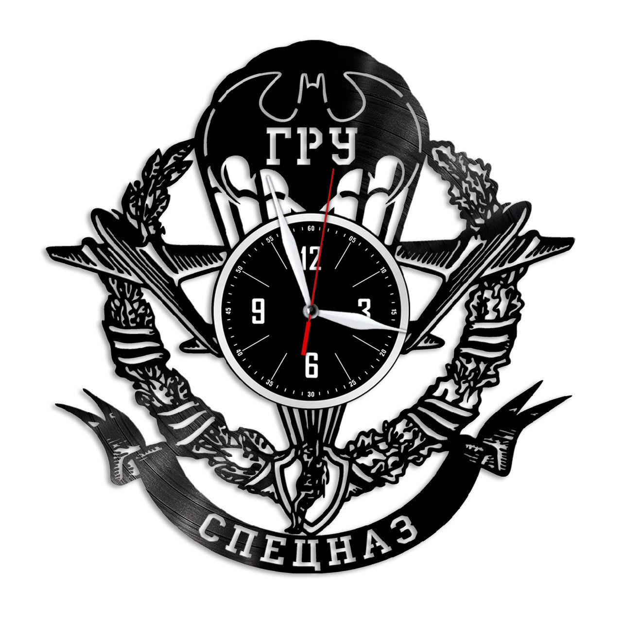 Спецназ ГРУ - настенные часы из виниловой пластинки
