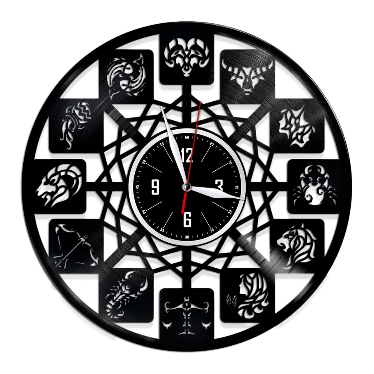 Знаки зодиака - настенные часы из виниловой пластинки