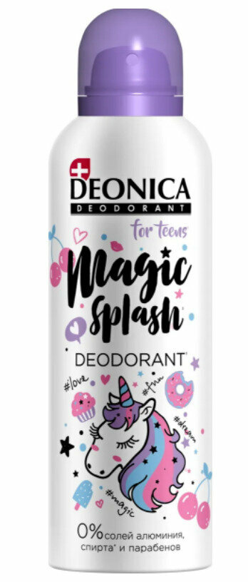 Дезодорант для девочек, DEONICA, Magic splash, 125 мл, 2 шт — фото 1