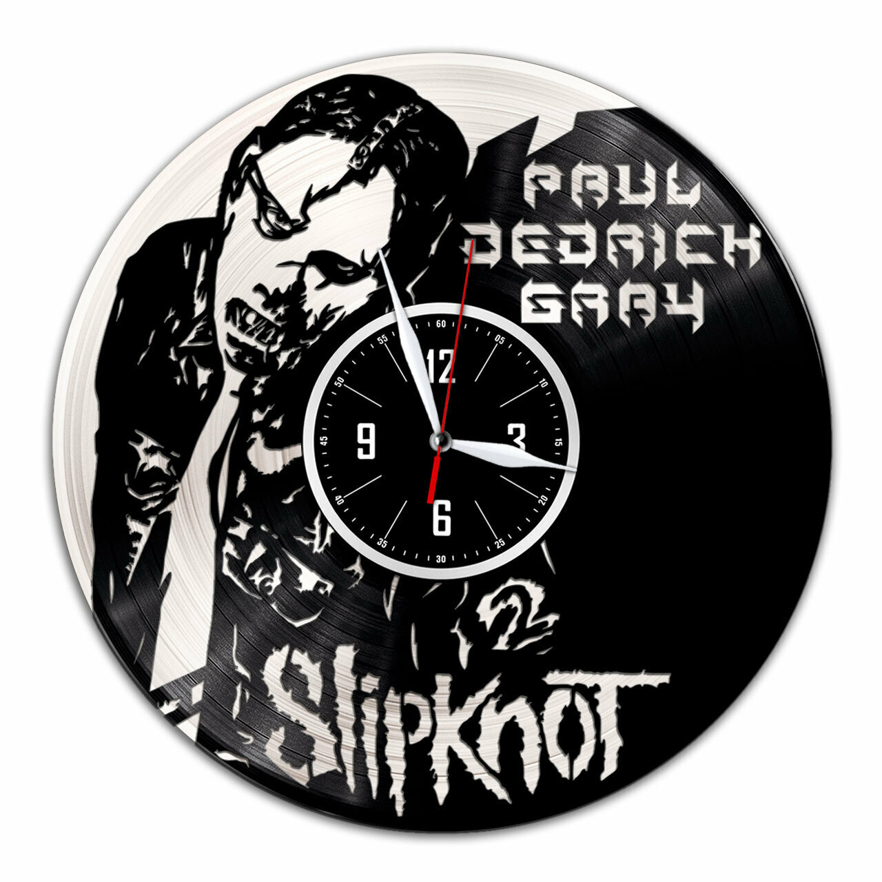 Slipknot - настенные часы из виниловой пластинки (с серебряной подложкой)