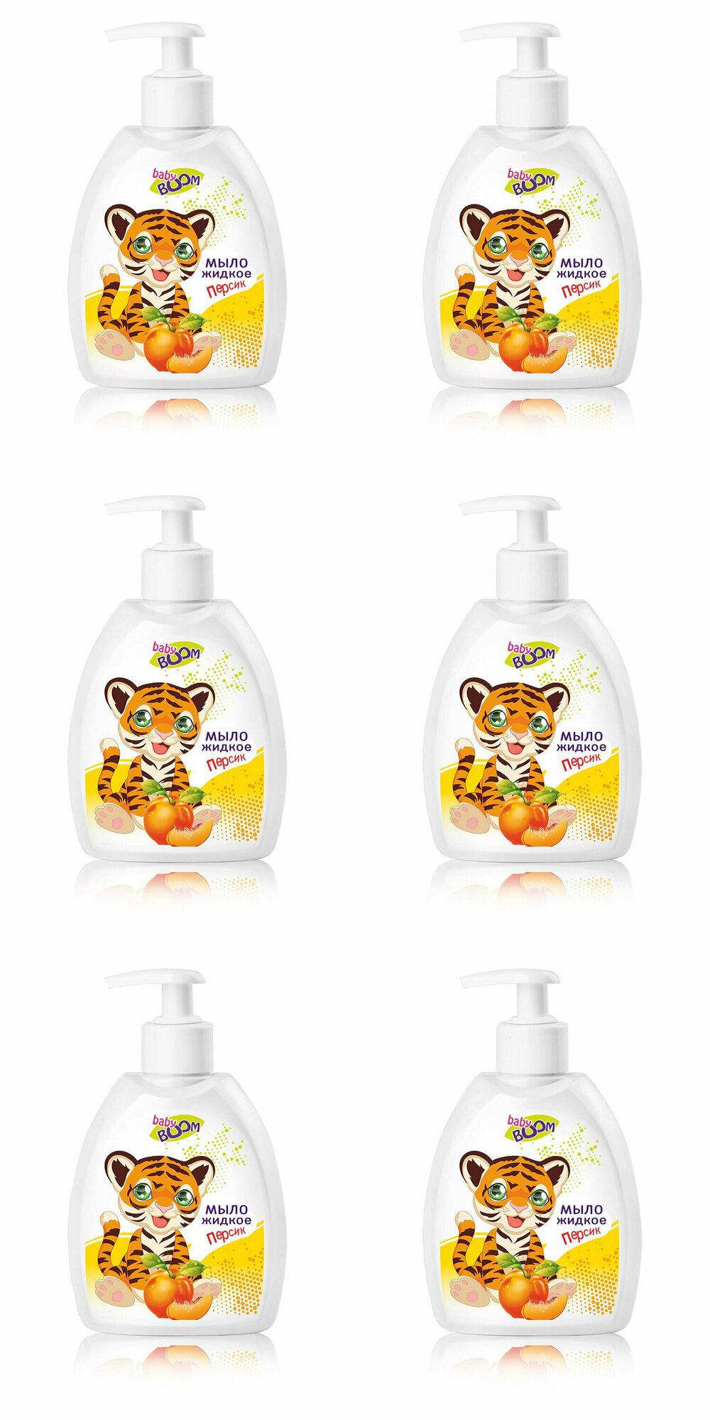 Iris мыло жидкое детское BABY BOOM персик, 300 мл, 6 шт