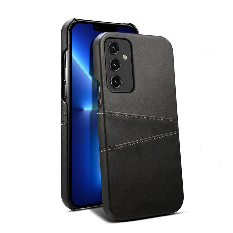 Чехол задняя накладка панель бампер MyPads для Samsung Galaxy A14 4G /5G из эко-кожи с отделениями для банковских карт