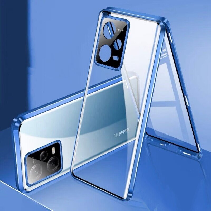 Магнитный чехол бампер MyPads Vetro magnete из закаленного стекла и металла для Xiaomi Redmi Note 12 Pro / Poco X5 Pro