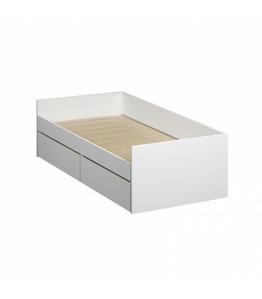 Кровать двухспальная кастор раздвижная с ящиками, с ортопедическим основанием 90/180х200, ДСП, цвет белый