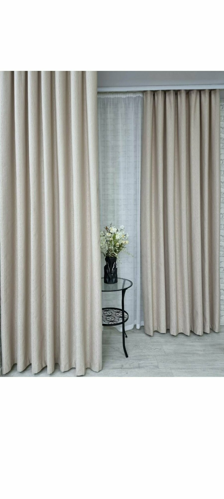 Комплект штор , димаут 2шт молочный в полоску