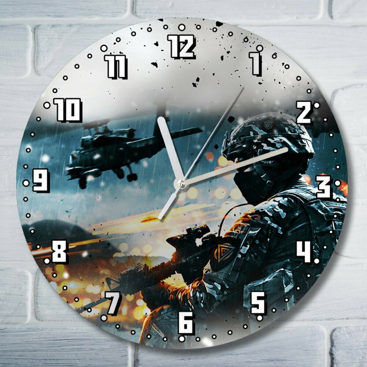 Настенные часы УФ с рисунком Игры Battlefield 4 - 2262