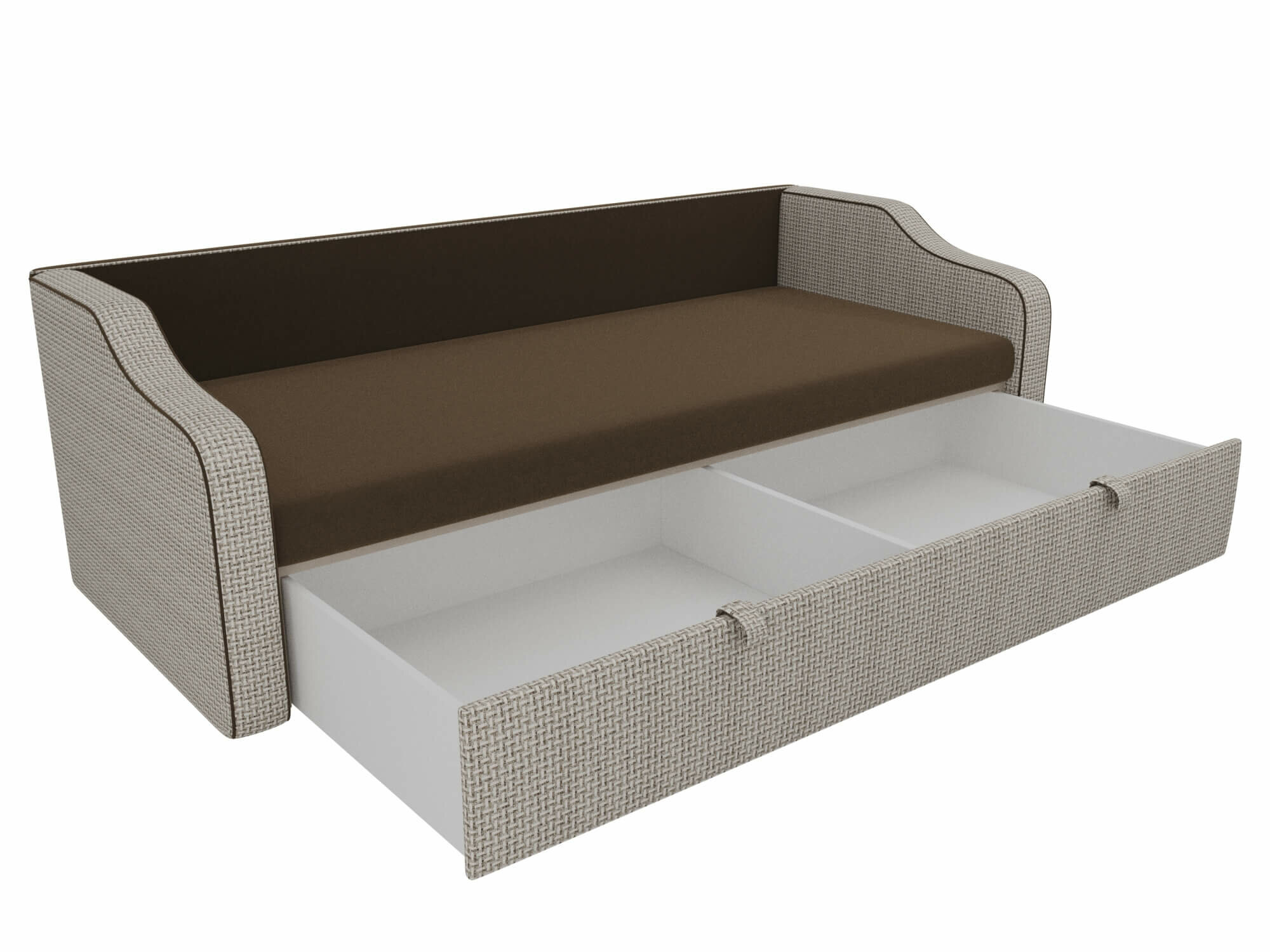 Artum Прямой диван Рико вельвет коричневый корфу 02