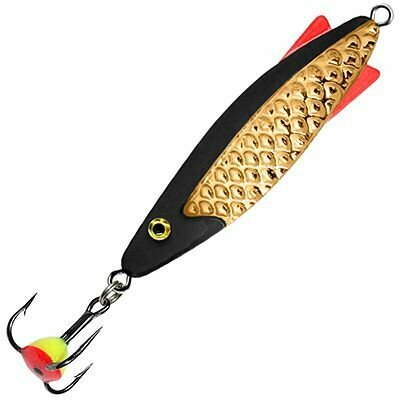 Блесна для рыбалки зимняя AQUA тобик 6,0g, цвет 02 (золото, серебро, черный металлик) 1 штука