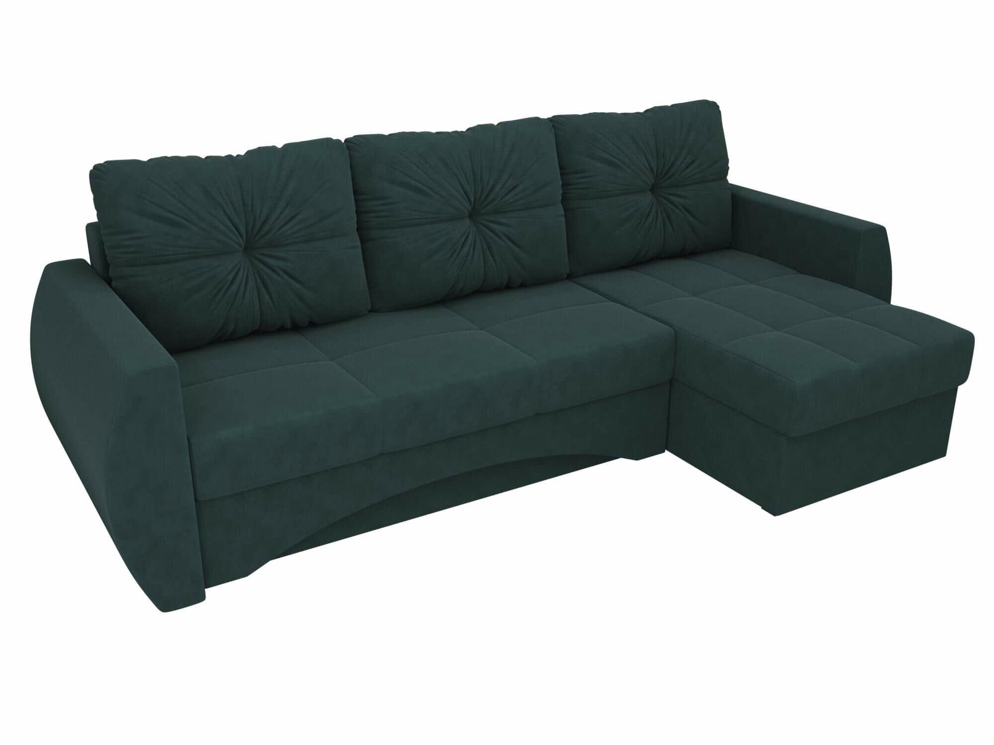 Artum Угловой диван Сатурн велюр бирюза правый