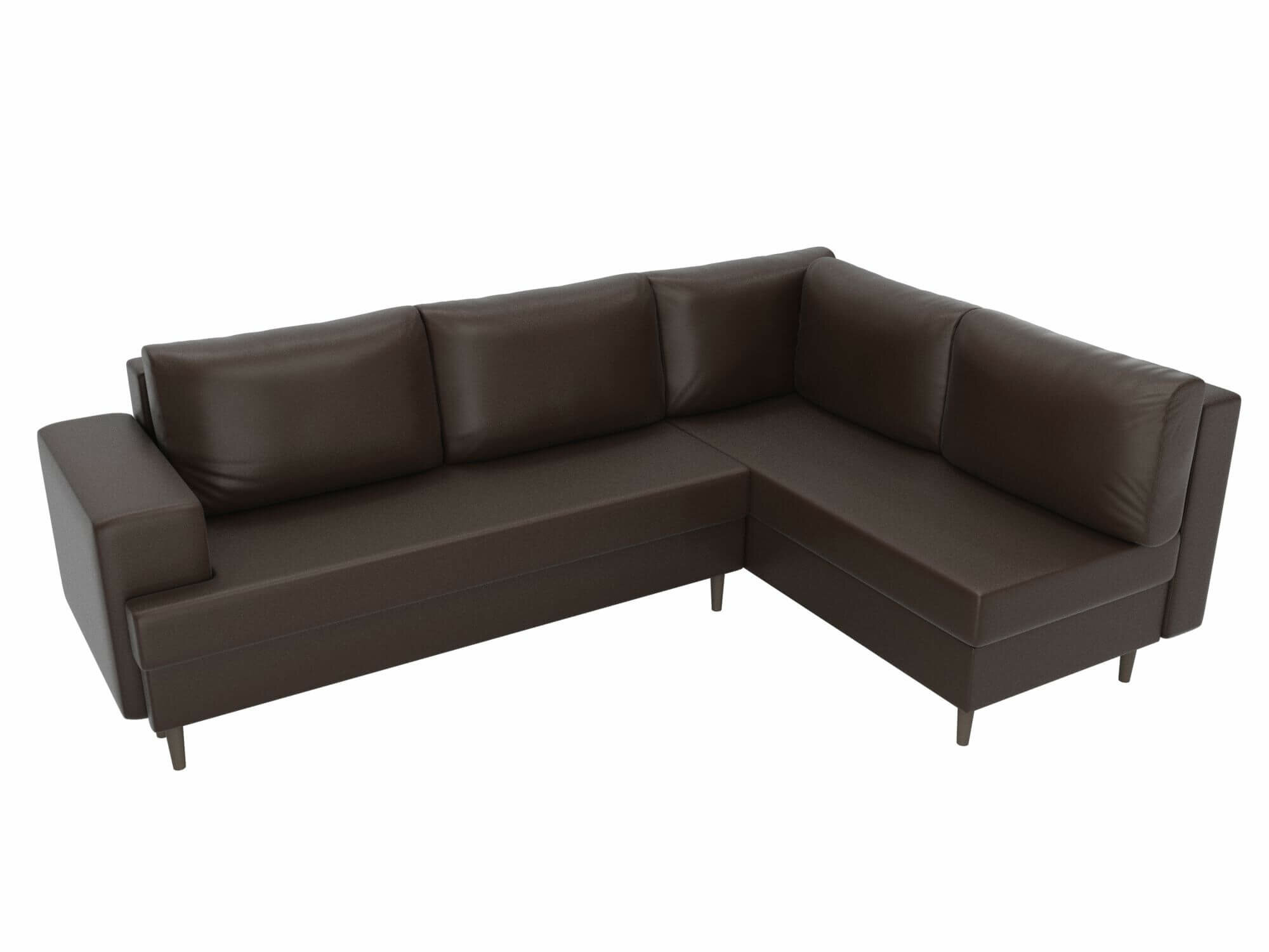 Artum Угловой диван Сильвана эко кожа коричневый правый