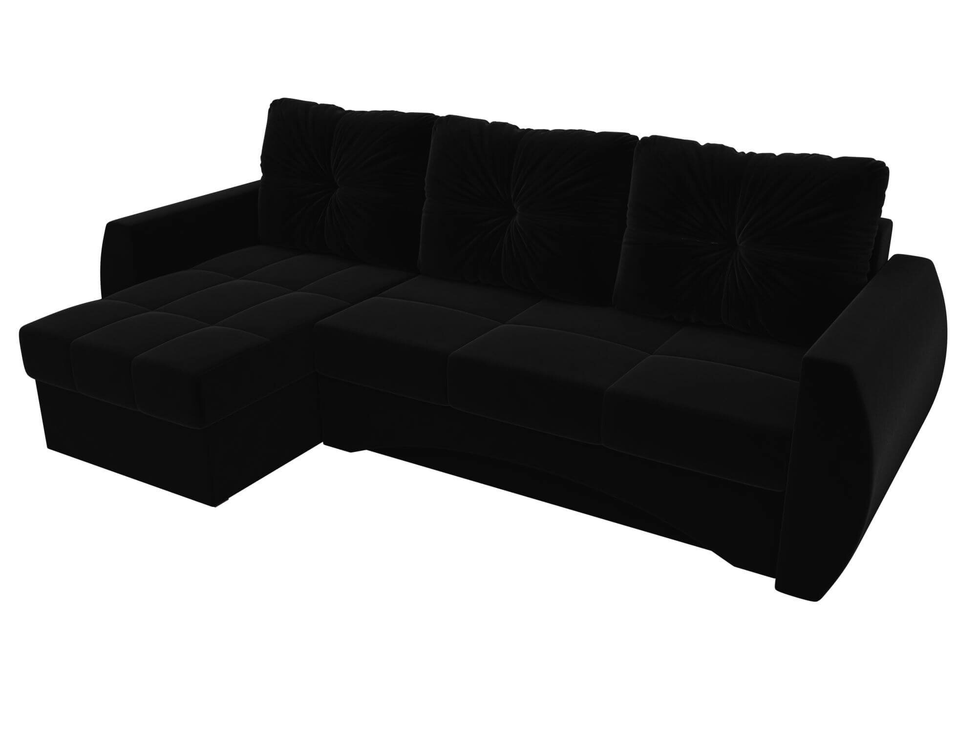 Artum Угловой диван Сатурн велюр черный левый