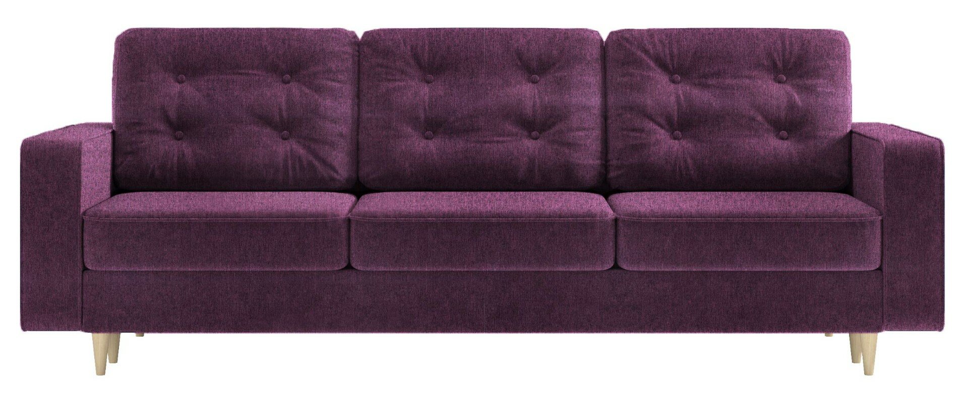 Диван трехместный Феличита, еврокнижка, в цвете фиолетовый (Bingo-22)