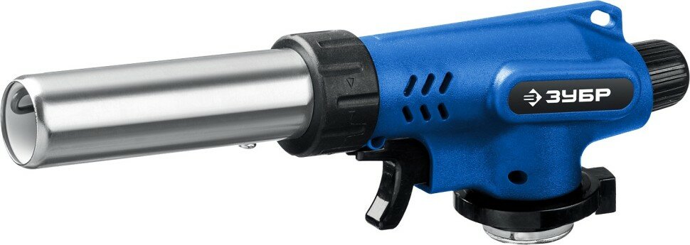 ЗУБР ГП-500 1300°C с пьезоподжигом, на баллон с цанговым соединением, увеличенный выход пламени, Газовая горелка, Профессионал (55552)