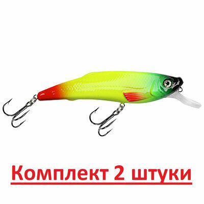 Воблер AQUA яппи NORMAL 95mm, вес - 13,0g, цвет 145 (попугай), 2 штуки