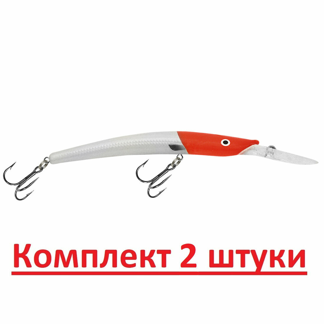 Воблер AQUA TWIST DR 100mm, цвет 016 (red head), 2 штуки