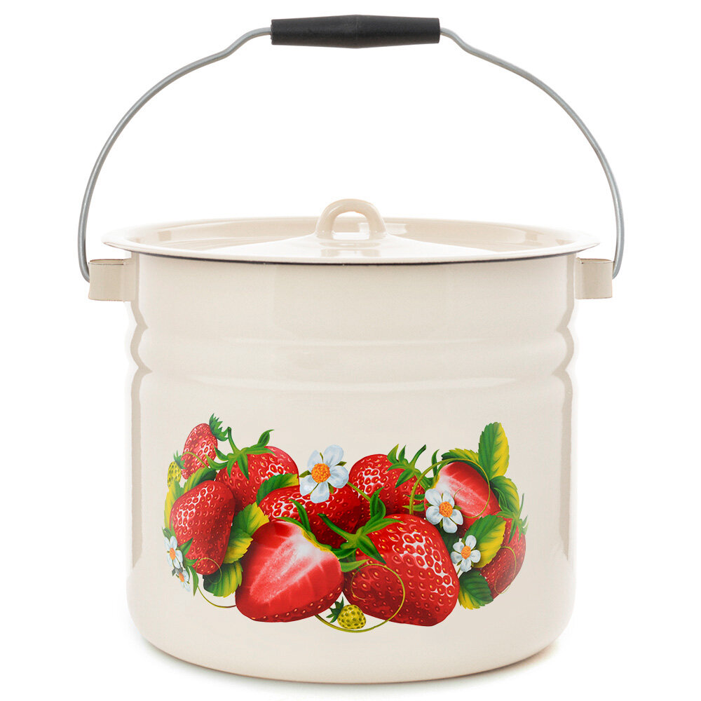 Ведро с крышкой эмалированное хозяйственное 12 литров