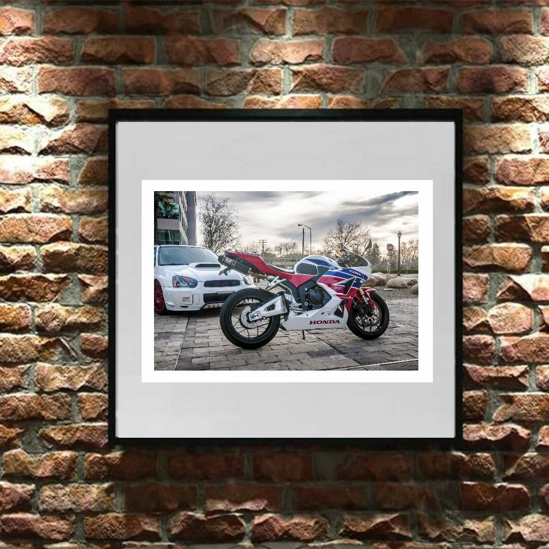 Плакат "honda cbr and subaru wrx" от Cool Eshe из коллекции "Мотоциклы", плакат А4