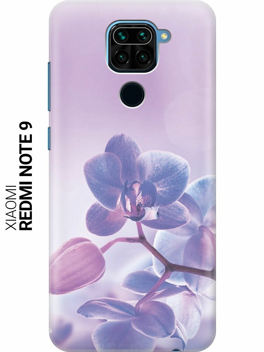 Силиконовый чехол на Xiaomi Redmi Note 9, Сяоми Редми Ноут 9 с принтом "Лиловые орхидеи"