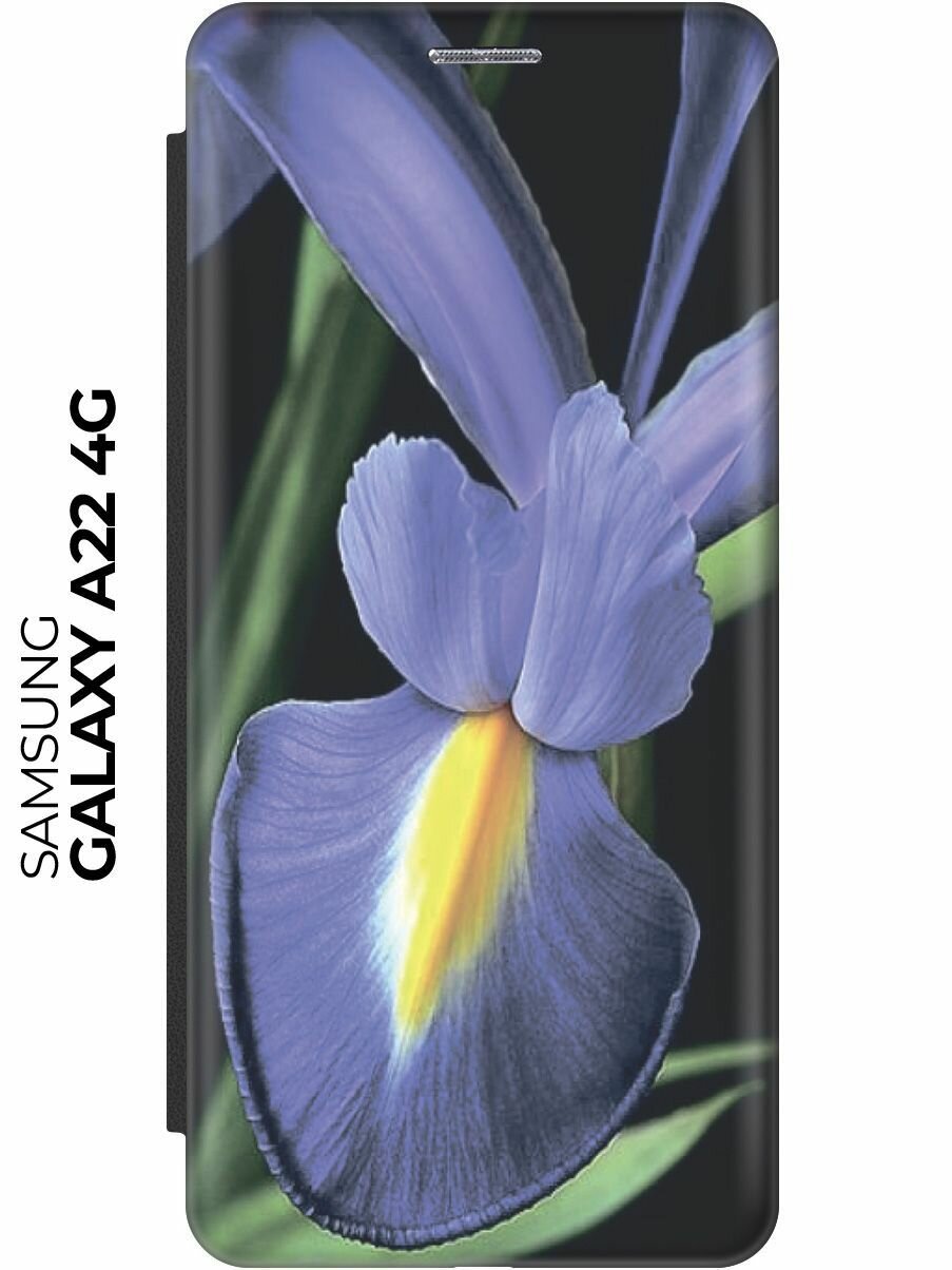 Чехол-книжка Сиреневая калла на Samsung Galaxy A22 / M32 / M22 / Самсунг А22 / М32 / М22 черный