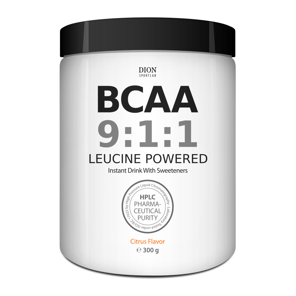 Профессиональный BCAA 9:1:1 Leucine Powered , Лесные ягоды, 300 г, Dion Sportlab EU