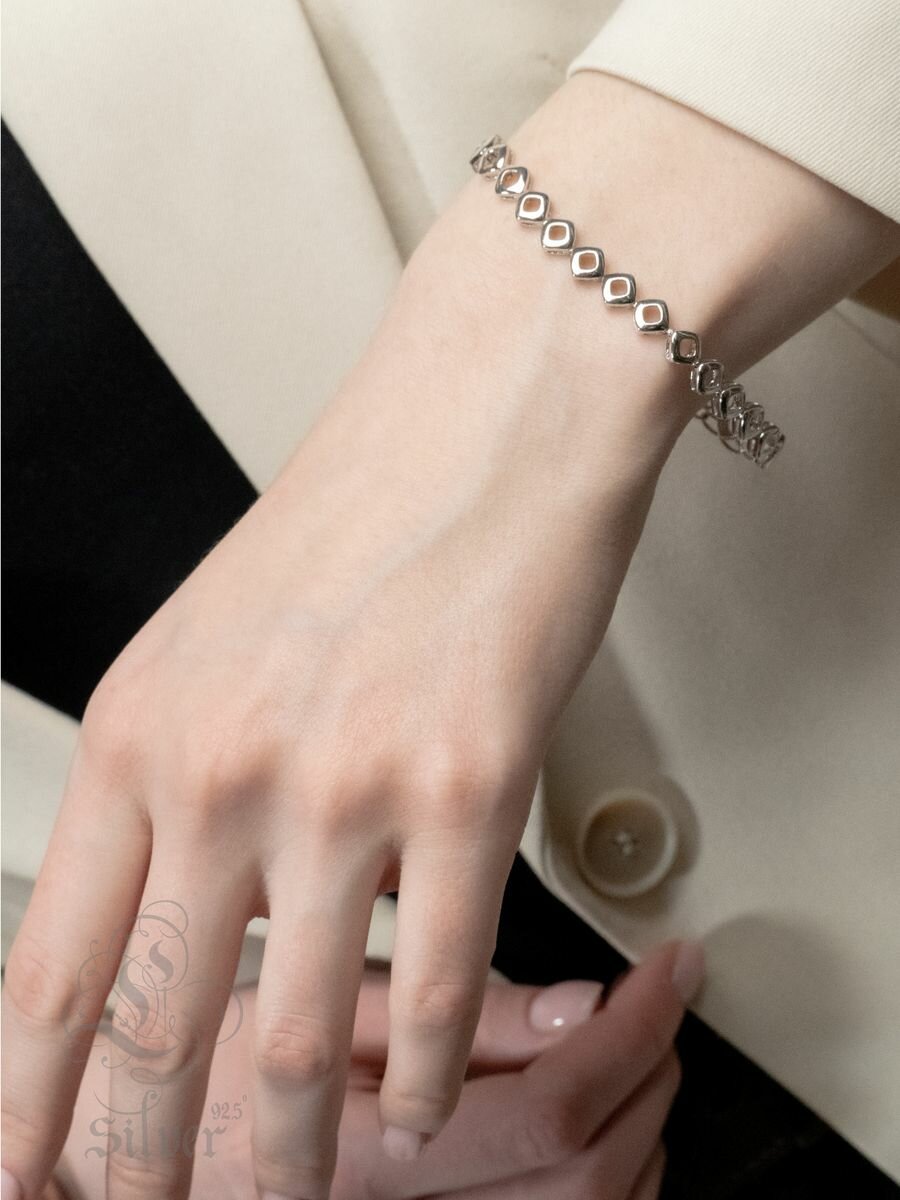 Браслет, серебро, 925 проба, родирование