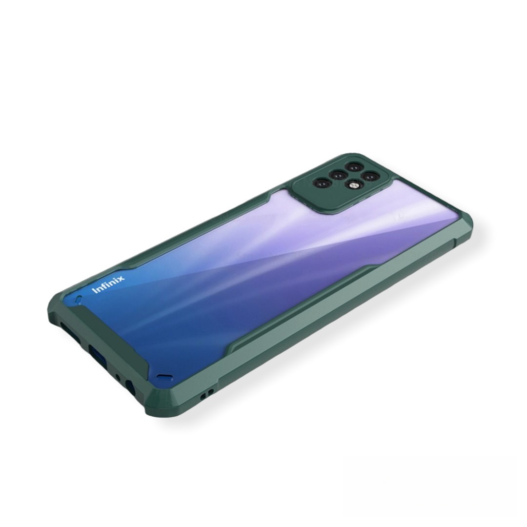 Задняя панель-чехол-накладка MyPads «Labbri» для Infinix Note 11 Pro / Note 11s из силикона с зеленой окаемкой