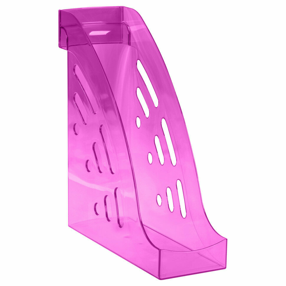 Лоток для бумаг вертикальный СТАММ "Эксперт", тонированный, слива, ширина 95мм, 351543