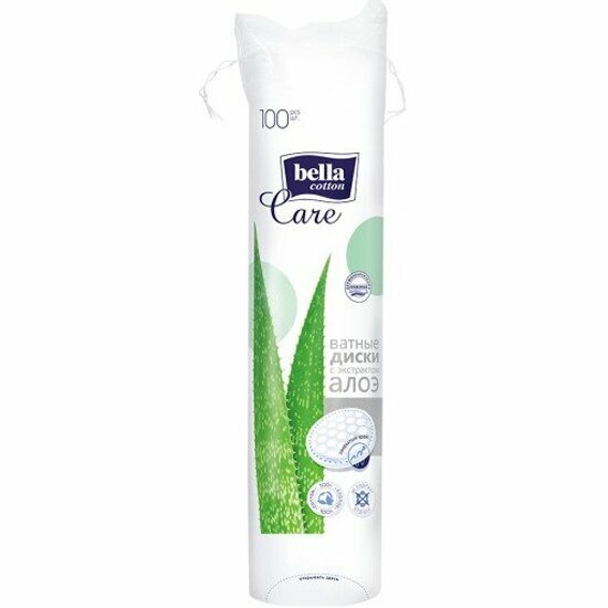 Ватные диски Bella Cotton Care с экстрактом алоэ, 100 шт.