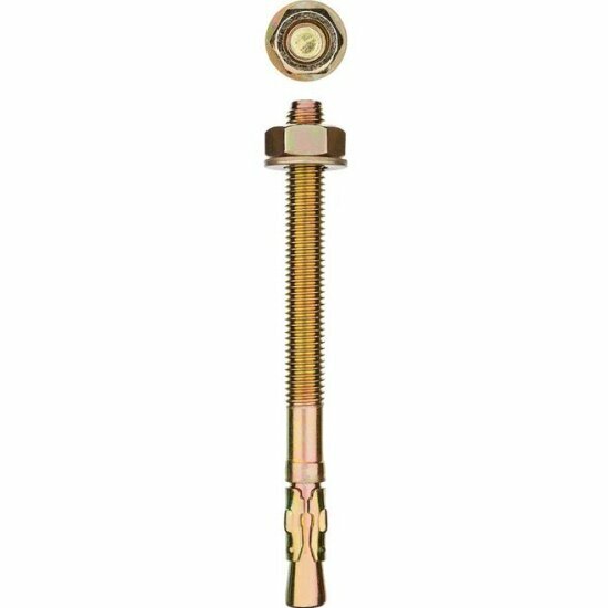 Анкер клиновой Зубр М16 x 140 мм, 10 шт, желтопассивированный, 302032-16-140