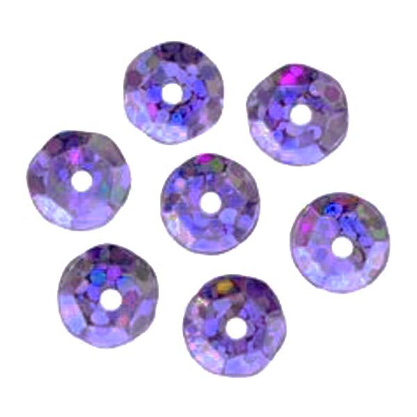 Пайетки граненые GR6-50126 сиреневый голограмма 6 мм 10 г, цена за 1 уп.