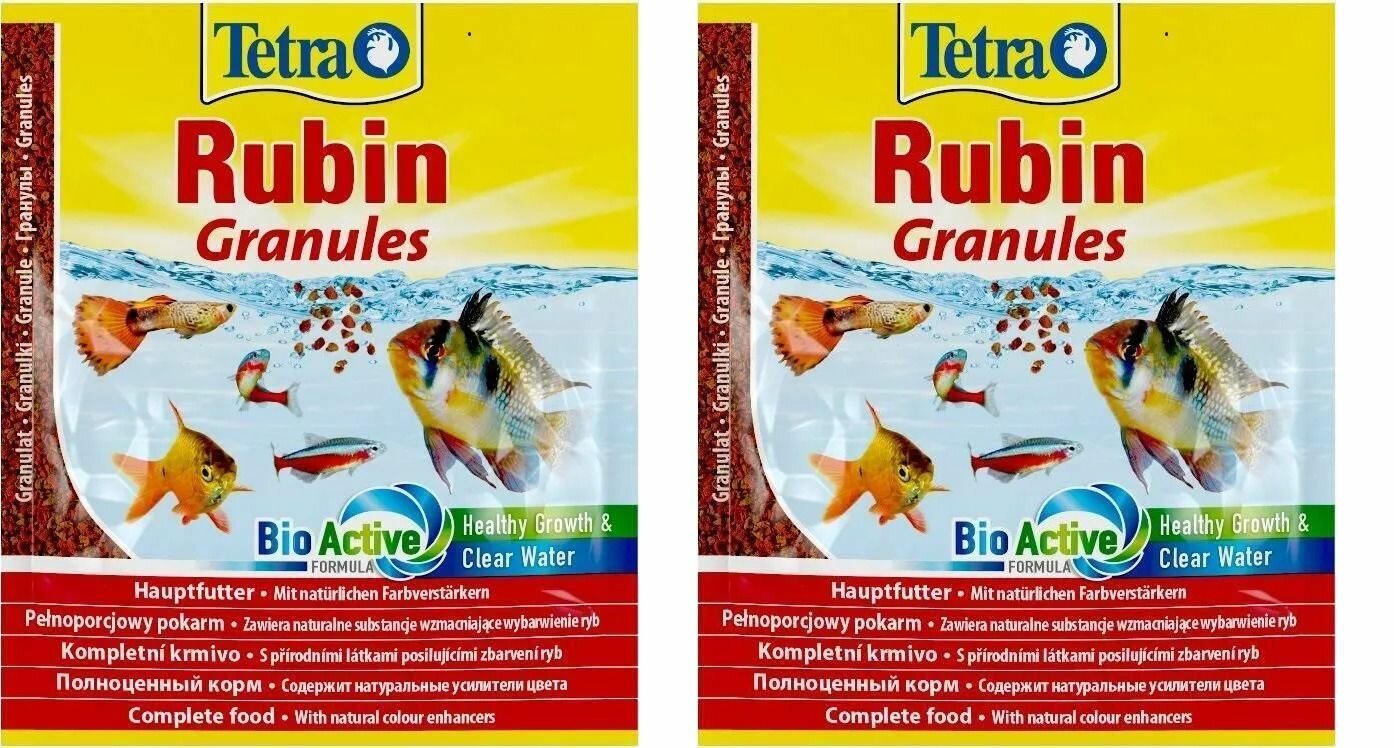 Tetra Корм для всех видов рыб Rubin Granules, в гранулах, для улучшения окраса, 15 гр, 2 шт
