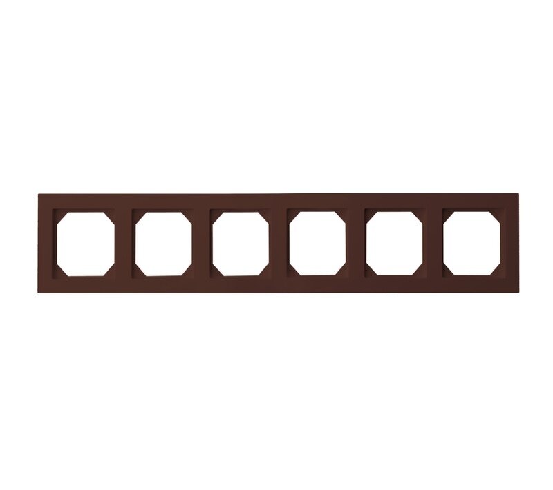 LIREGUS Рамка Шестиместная Коричневая (Универсальный Монтаж) LIREGUS EPSILON