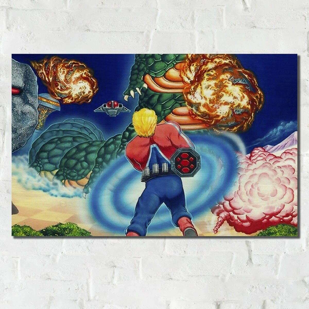 Картина интерьерная на дереве Space Harrier 2 Ностальгия космос - 14391