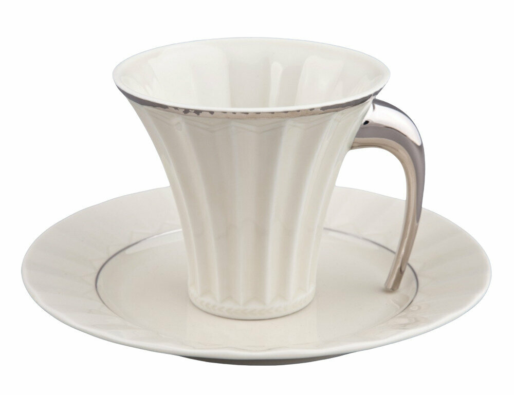 Чайная пара 200 мл Rudolf Kampf "Египетская коллекция", слоновая кость/платина