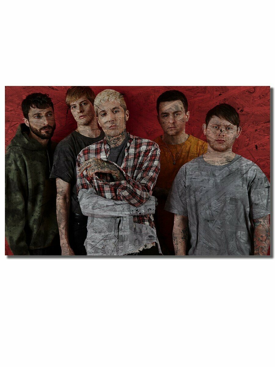 Картина интерьерная на рельефной доске, рисунок музыка BMTH bring me the horizon оливер сайкс - 5371 Г