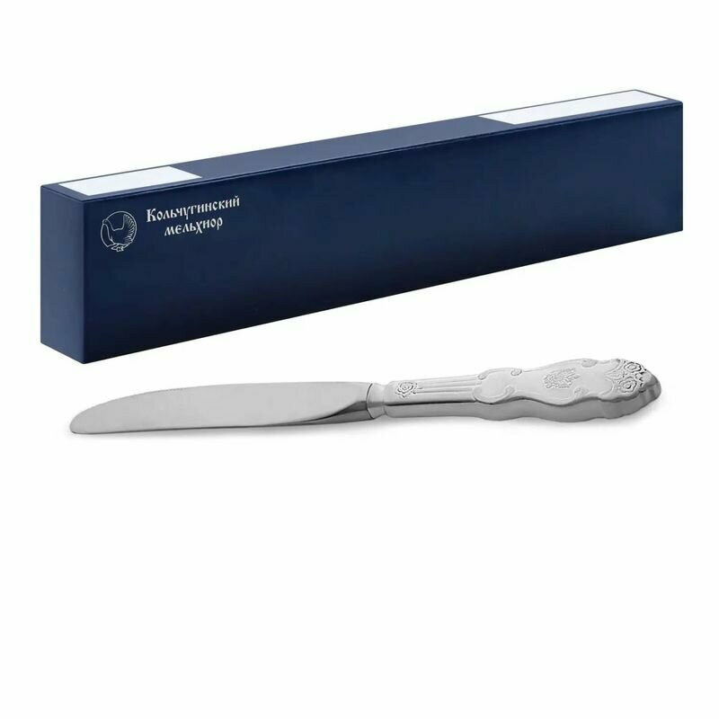 Кольчугинский мельхиор Нож столовый "Герб" посеребенный (С316713/1)