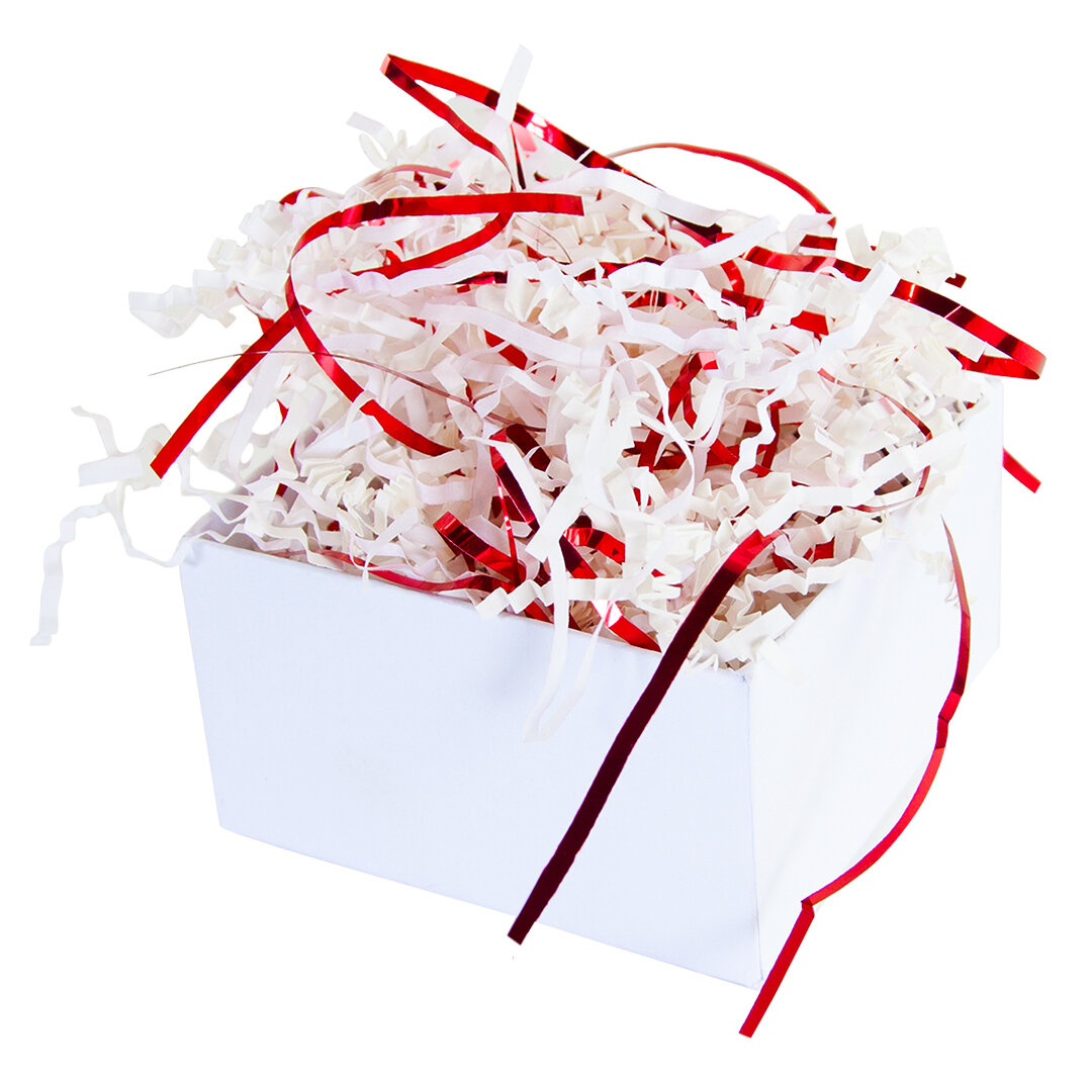 Наполнитель для коробок Праздничный Дуэт, бумага, ПП, Белый/