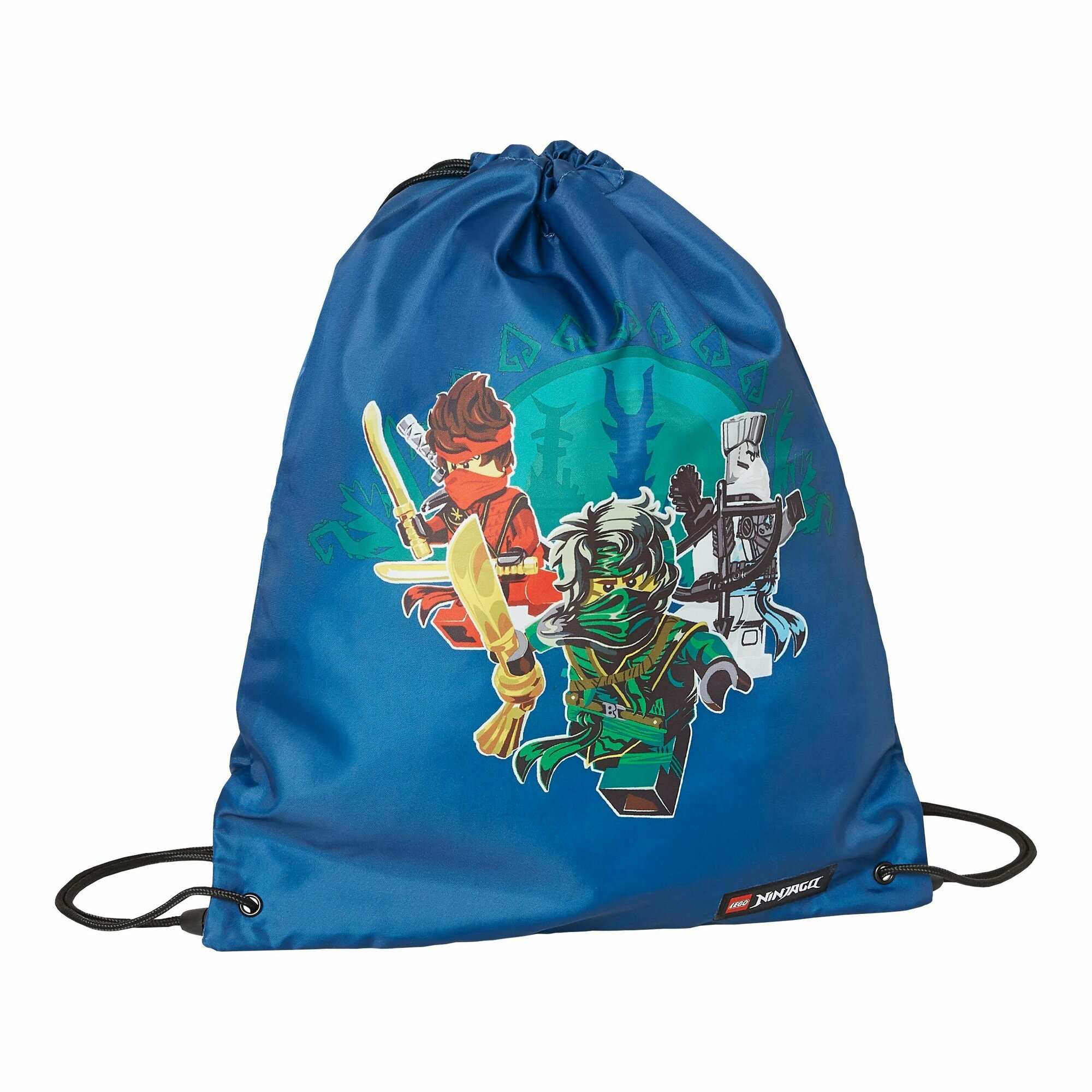 Сумка для сменной обуви LEGO NINJAGO, на завязках, полиэстер, цвет синий, 32х41см,11л