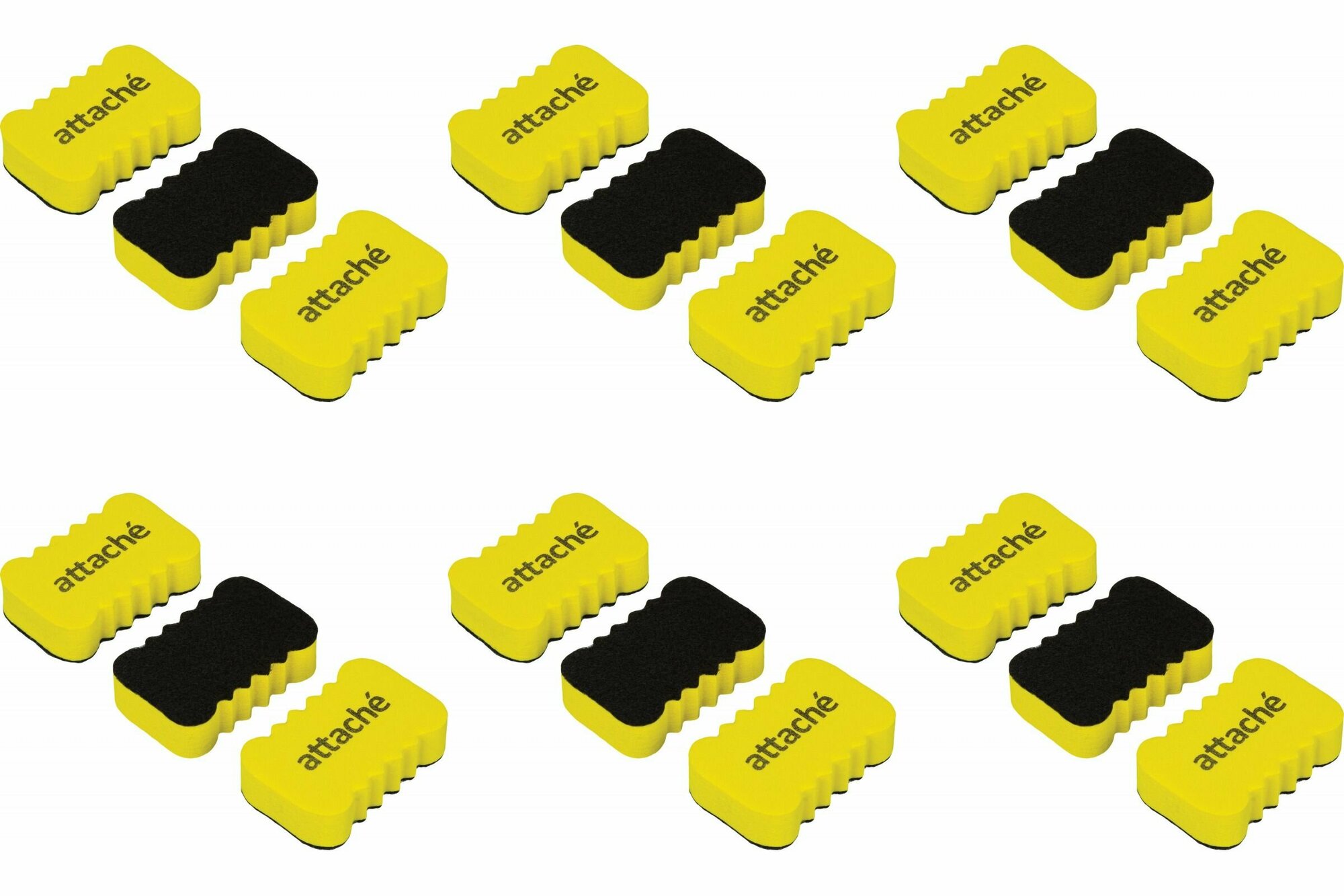 Attache Economy Стиратель для доски Губка, 5.5x3.5x1.5 cм, 3 шт, 6 уп