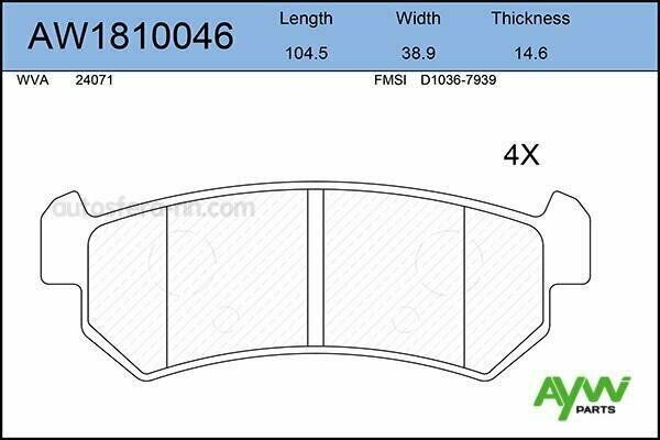 AYWIPARTS AW1810046 К-т дисков. тормоз. колодок CHEVROLET Lacetti