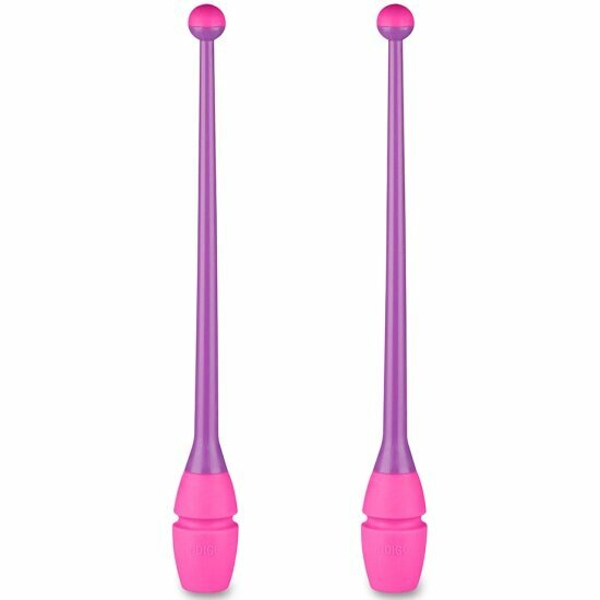 Булавы гимнастические Indigo , IN017-VP, 36 см, пластик, каучук, в компл. 2шт, фиолетово-розовый