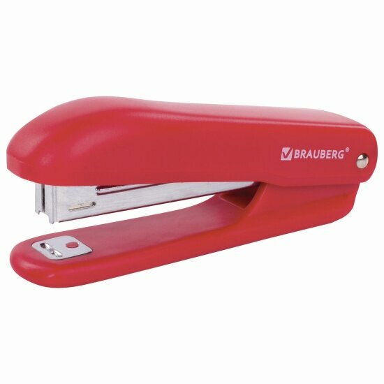 Степлер Brauberg №10 "SX-19", до 12 листов, с антистеплером, красный