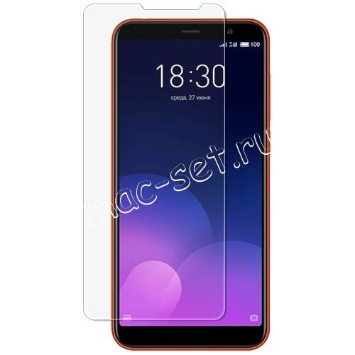 Защитное стекло для Meizu M6T прозрачное, на плоскую часть экрана