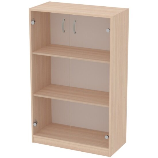 Шкаф Меб-фф офисный СБ-60+А5 проз цвет дуб молочный 77/37/123 см